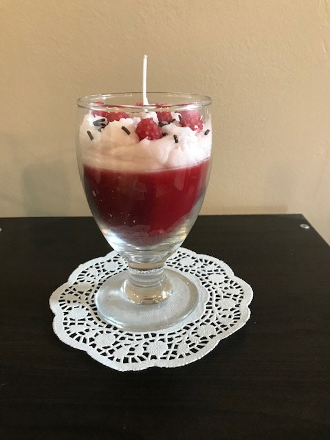 Raspberry Dessert Parfait Candle - Etsy