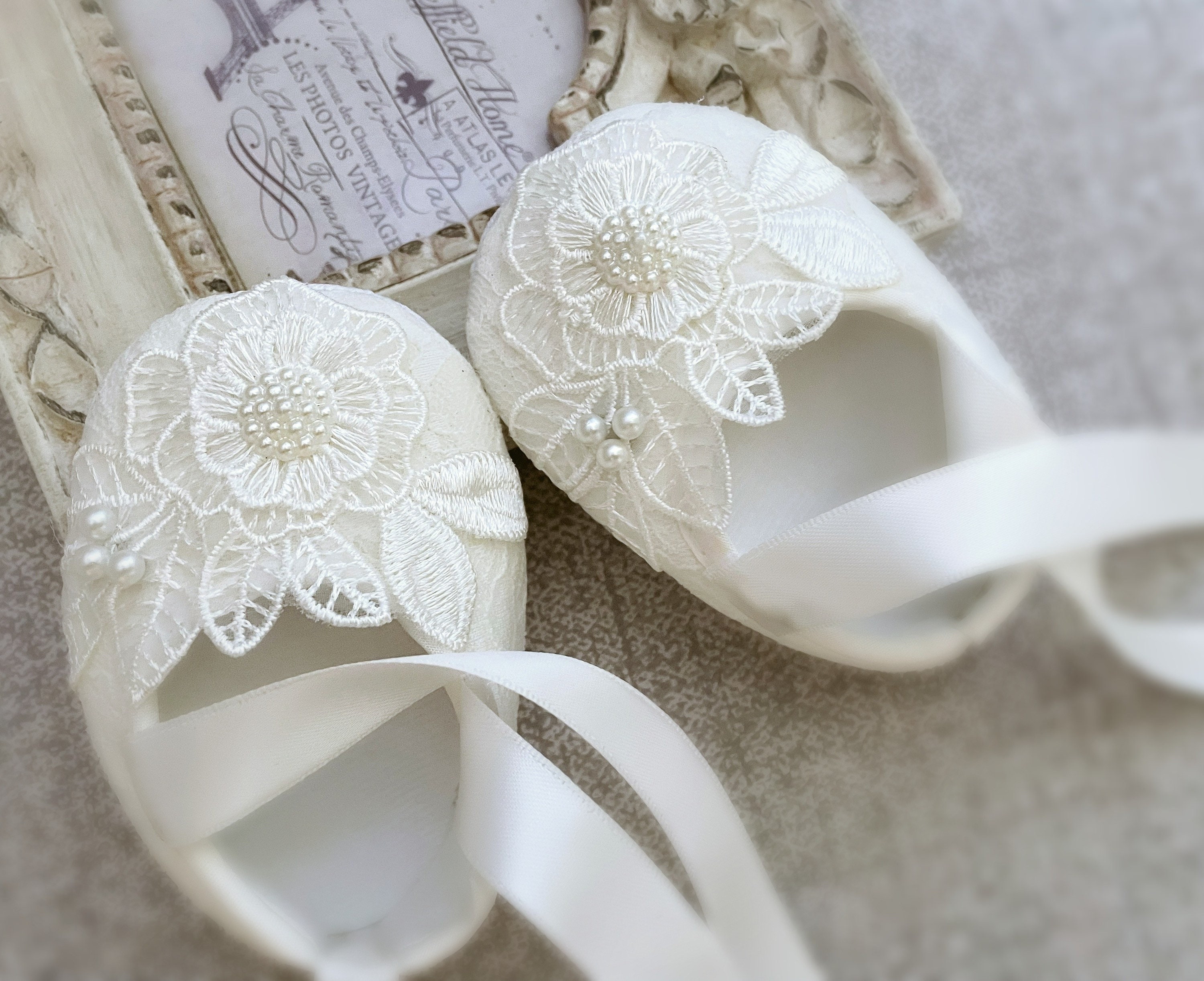 Girl Baptism Shoes Girl Christening Shoes in off White Lace | Etsy