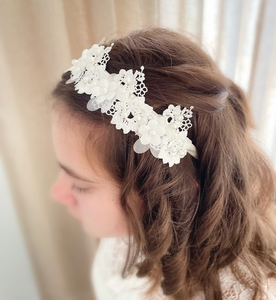 Holy Communion Headband / Flower Girl Headband / Alice Band / Baptism ...
