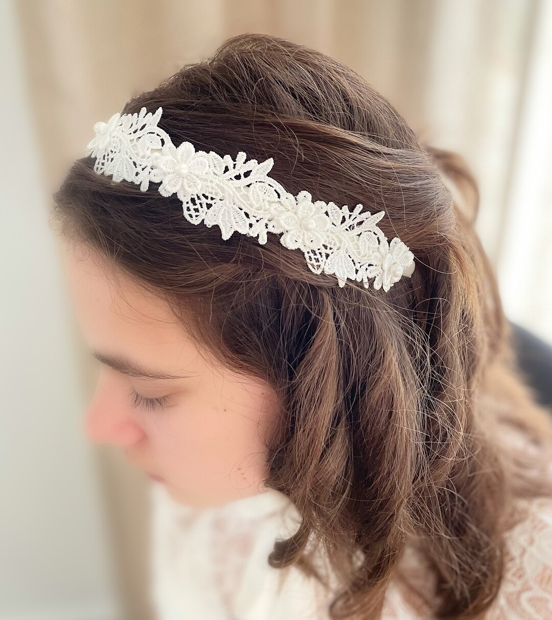 Holy Communion Headband / Flower Girl Headband / Alice Band / Baptism ...