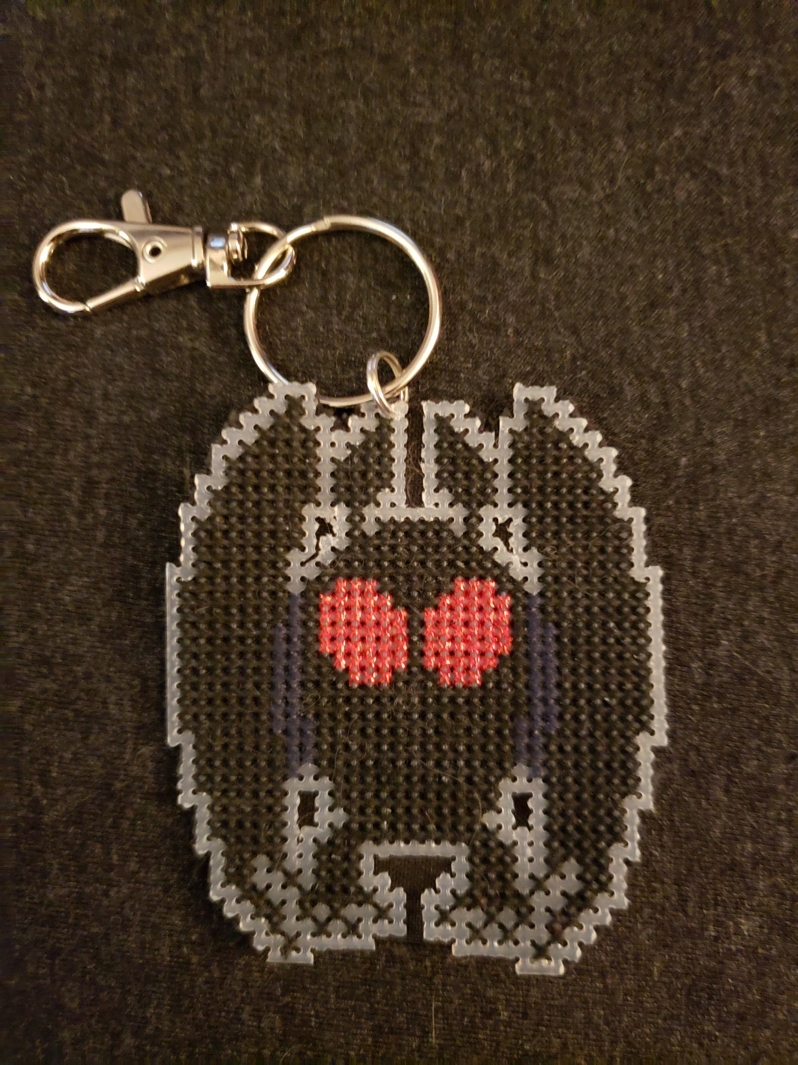Mothman Cross Stitch Keychain - Etsy