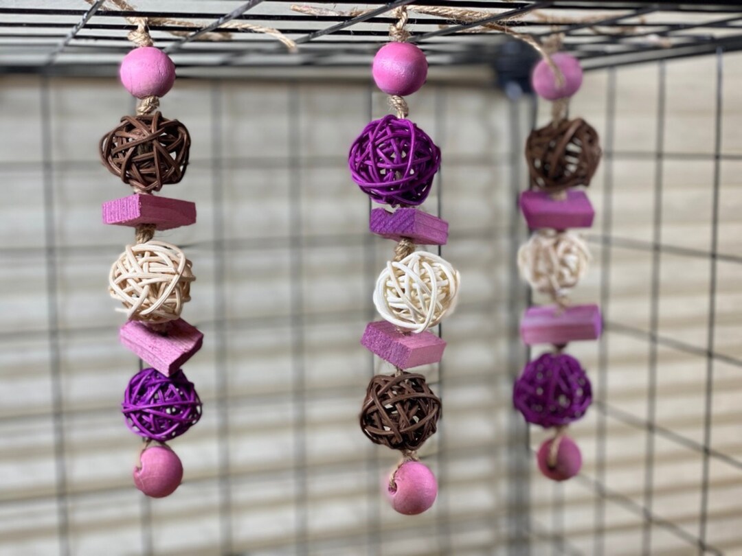 Brown and Purple 7 Wicker Rattan Ball Small Pet Chew Toy. Great for ...