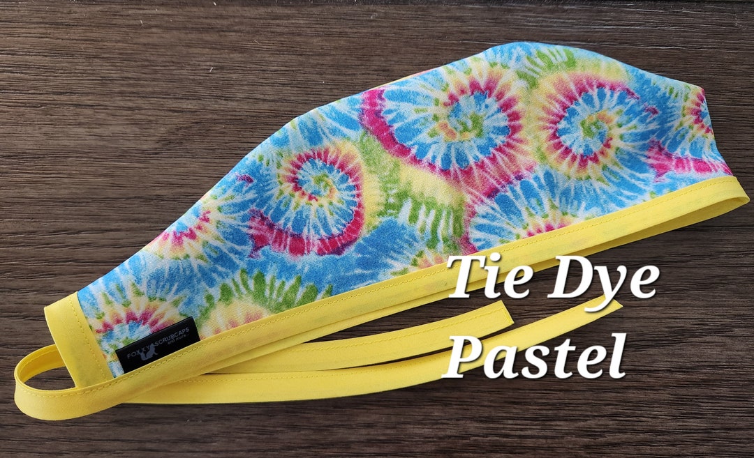 Tie Dye Pastel- Surgical Scrub Caps - Etsy