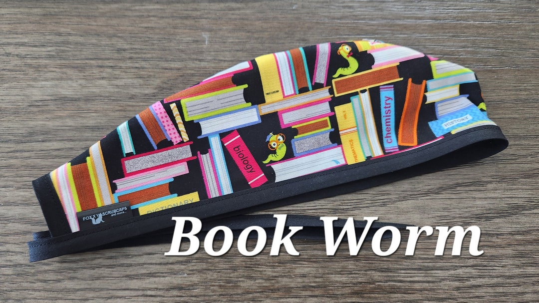 Book Worm - Surgical Scrub Caps - Etsy