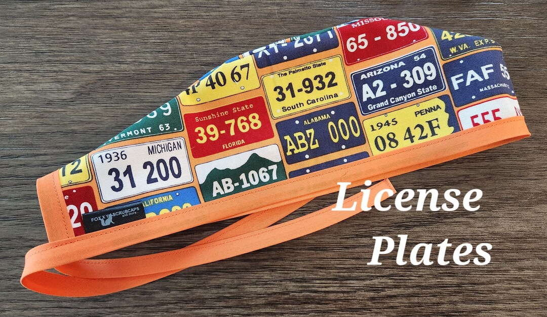 License Plates - Surgical Scrub Cap - Etsy