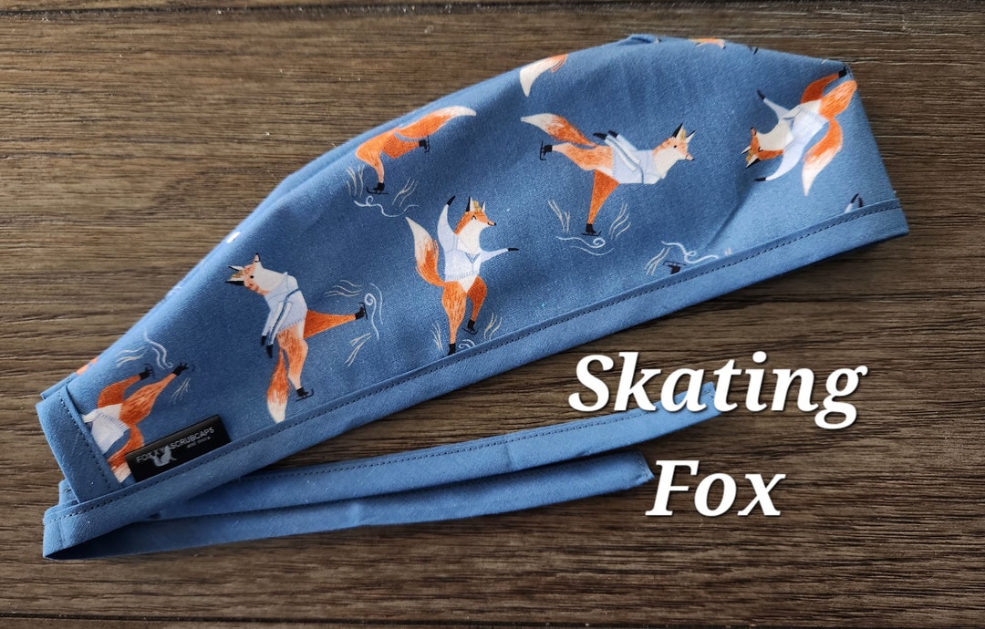 Skating Fox Surgical Scrub Cap - Etsy
