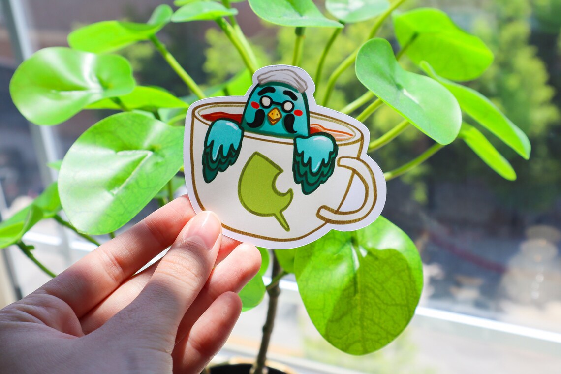 Brewster Animal Crossing Coffee Mug Sticker | Etsy