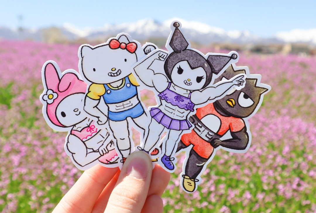Buff "muscle Mommies" + Badtz Maru Hello Kitty Sticker Pack - Etsy