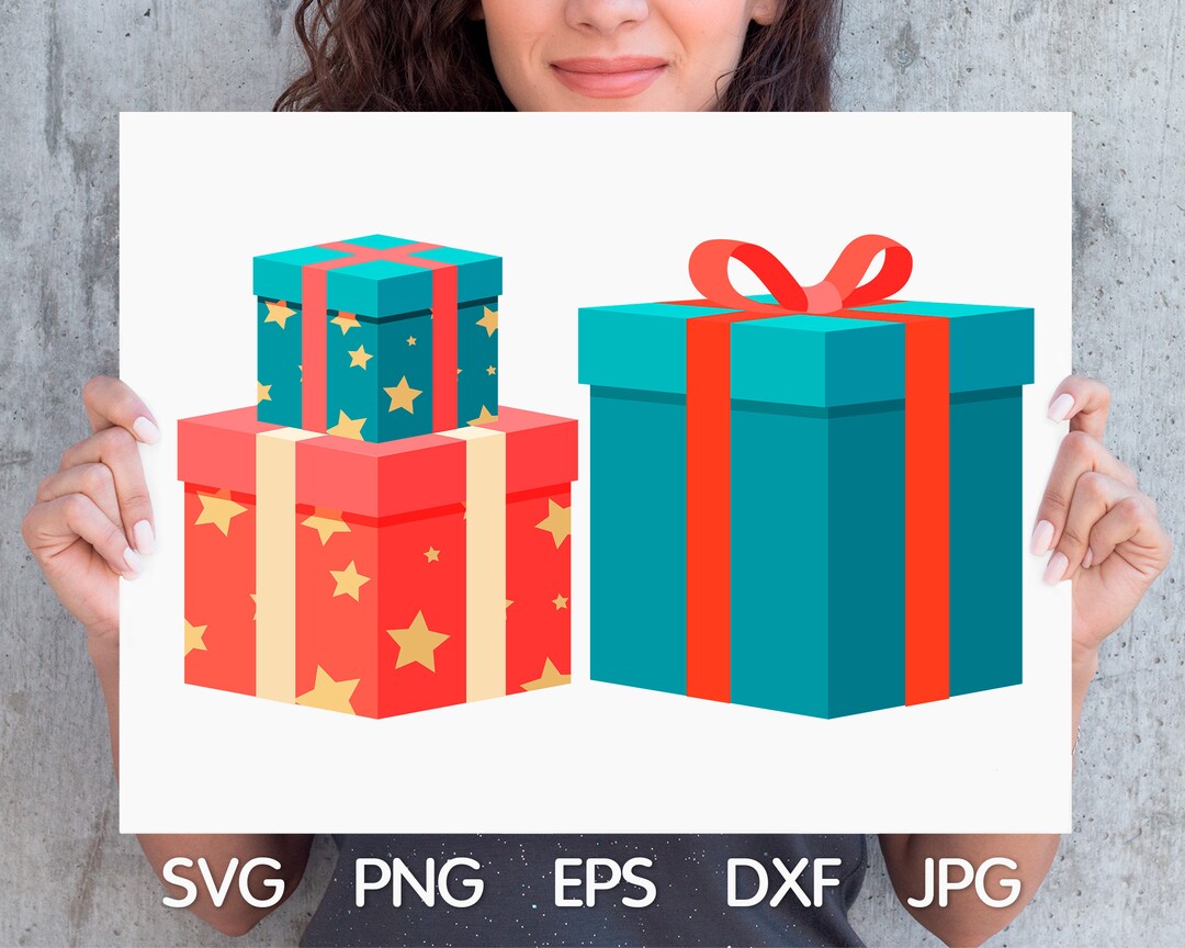 Gifts Svg Holiday Svg Big Presents Svg Files Silhouette Cut Files ...
