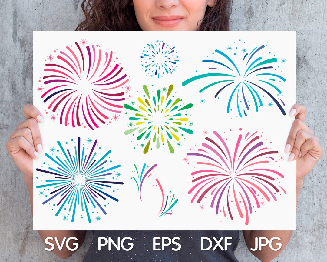 Fireworks Svg Holiday Svg Christmas Svg Files Silhouette Cut Files ...