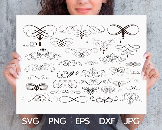Wedding Decor Svg Swirls Svg Borders Svg Flourish Swirl Svg | Etsy UK