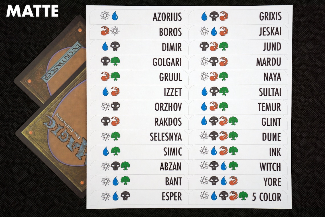 Sort MTG by Color Combinations Trading Card Dividers W/ FREE - Etsy