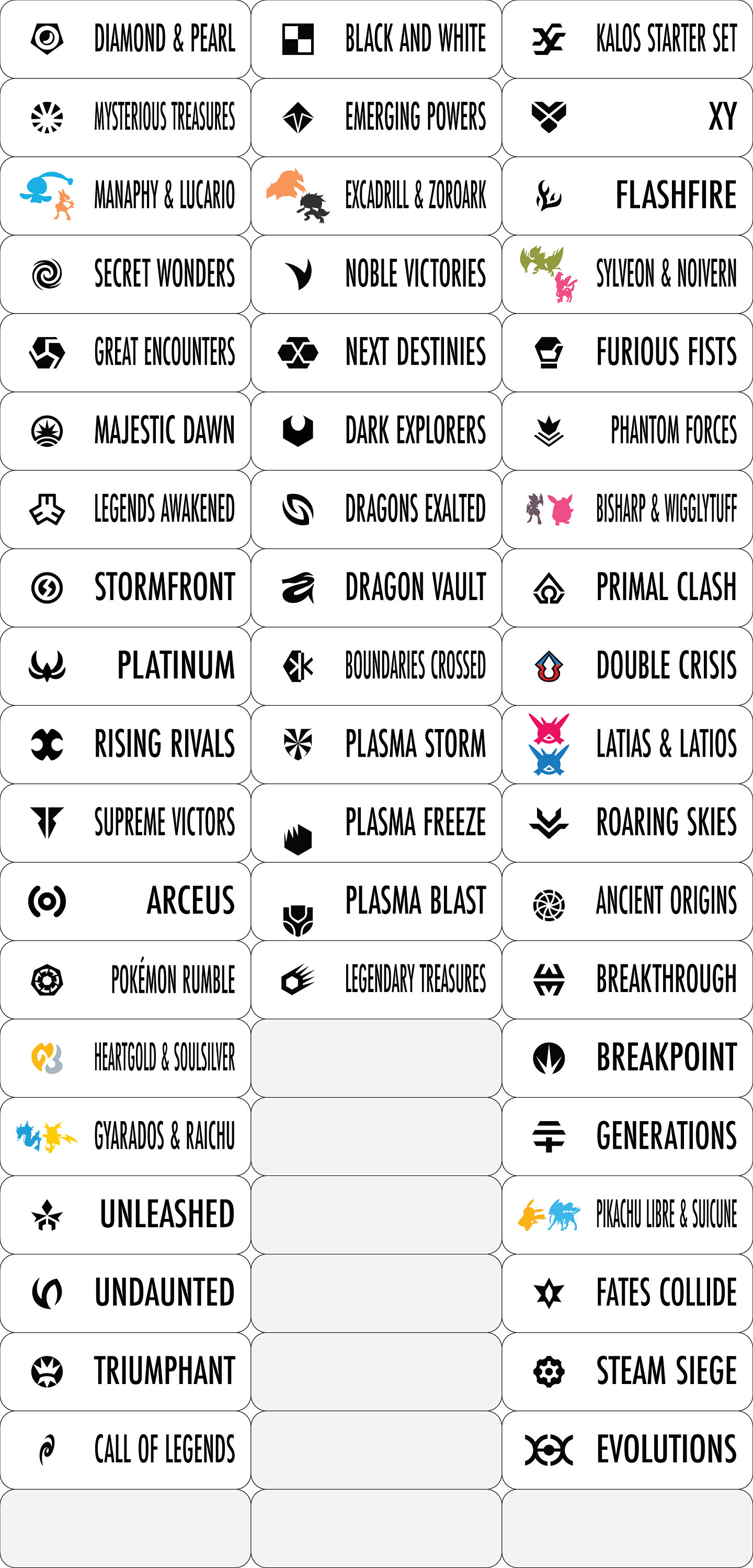 Sort Pokémon by Expansion Sets Trading Card Dividers W/ FREE - Etsy