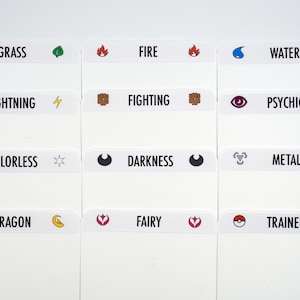 Sort Pokémon by Pokémon Types and Trainer Trading Card Dividers W/ FREE ...