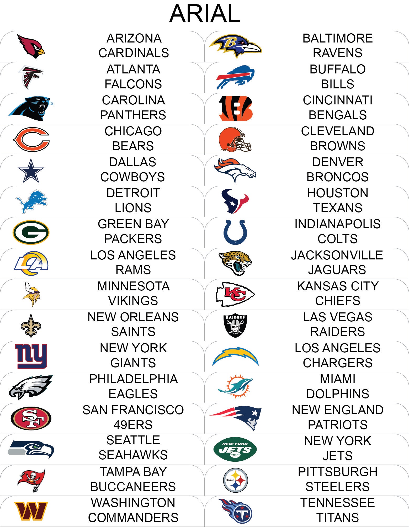 Sort Cards by Professional Football Teams | Card Dividers W/ FREE NFL ...