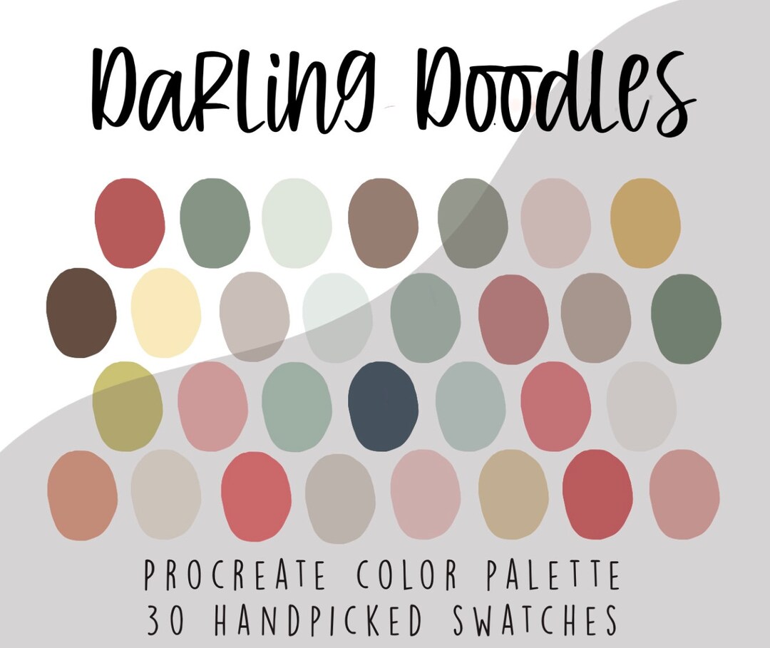 Darling Doodles Procreate Color Palette, Themed Color Swatches, iPad ...
