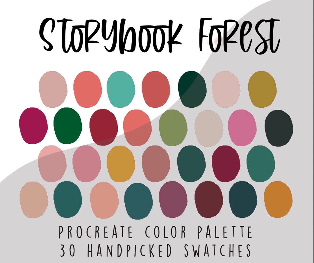 Storybook Forest Procreate Color Palette, Themed Color Swatches, iPad ...