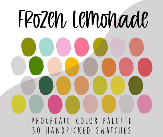 Frozen Lemonade Procreate Color Palette Themed Color | Etsy