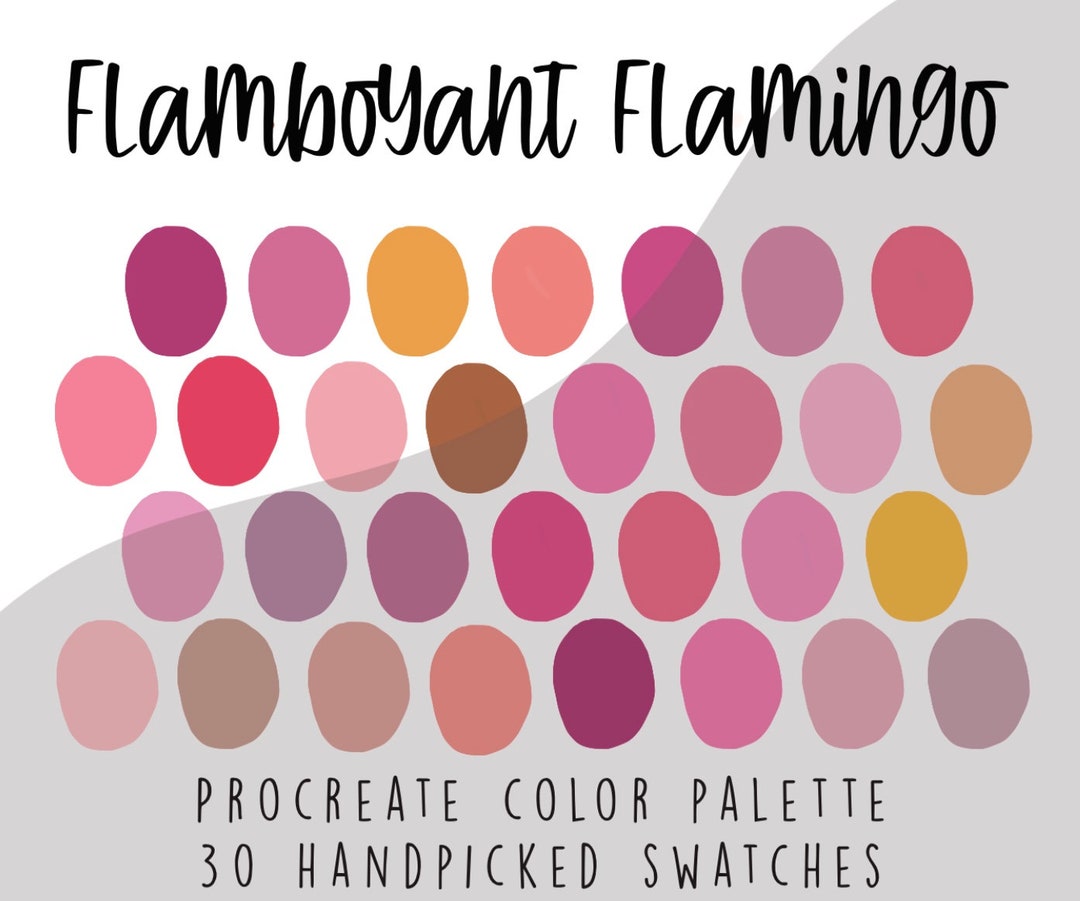 Flamboyant Flamingo Procreate Color Palette, Bright Color Palette ...