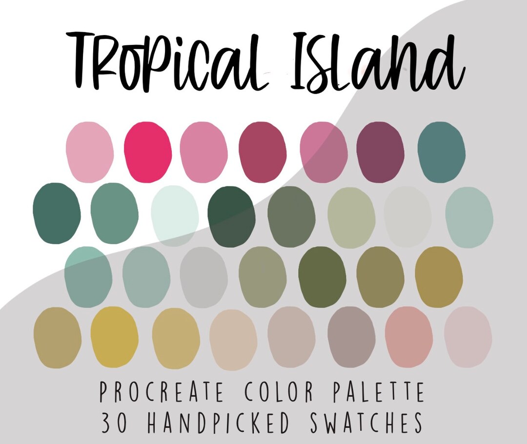 Tropical Island Procreate Color Palette Themed Color Swatches Ipad
