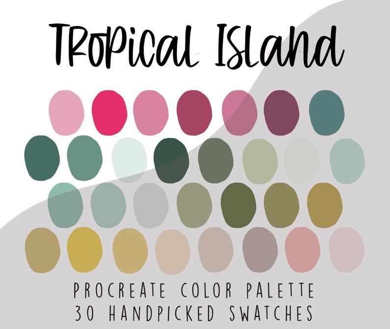 Tropical Island Procreate Color Palette Themed Color - Etsy
