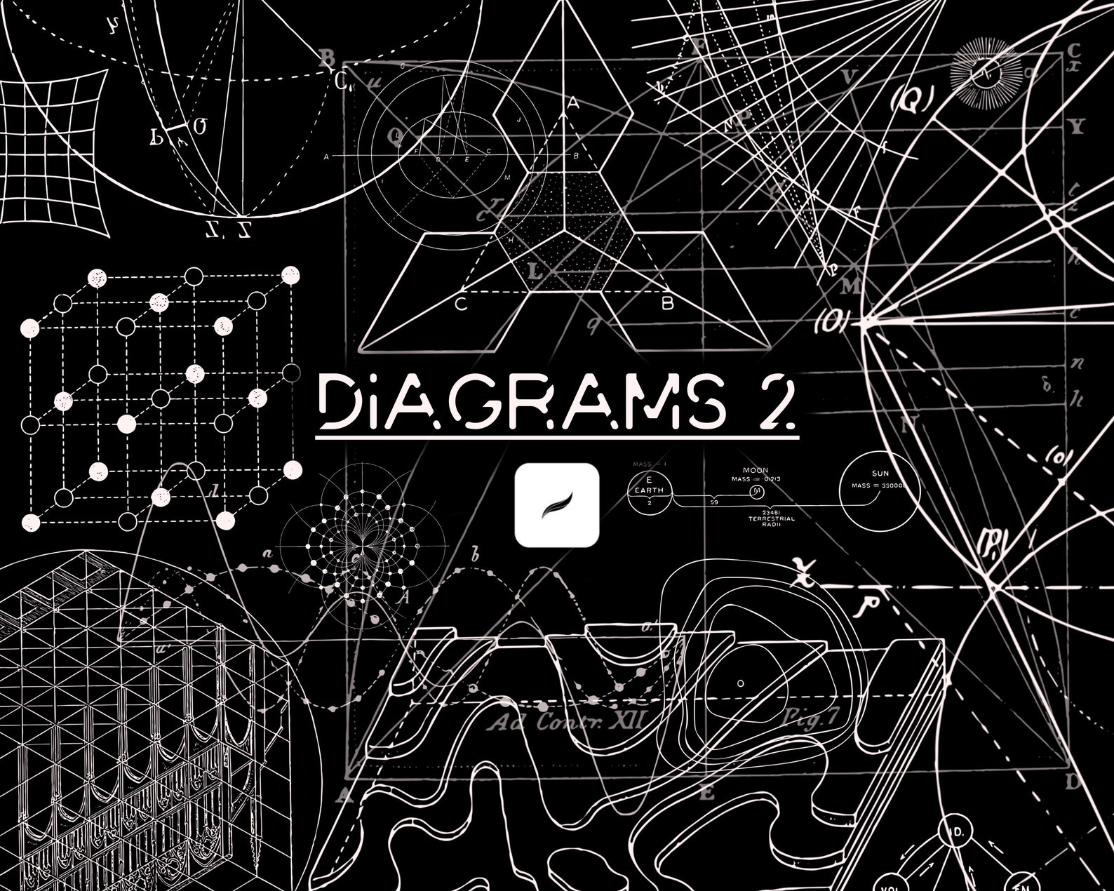 65 Diagram Procreate Stamp Brushes Pt2 / Graphs Math Blueprints Science ...