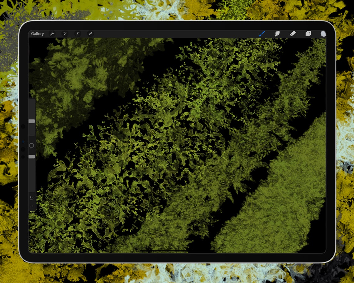 25 Procreate Brushes 3 Color Palettes Moss Lichens Nature Plant Brush ...