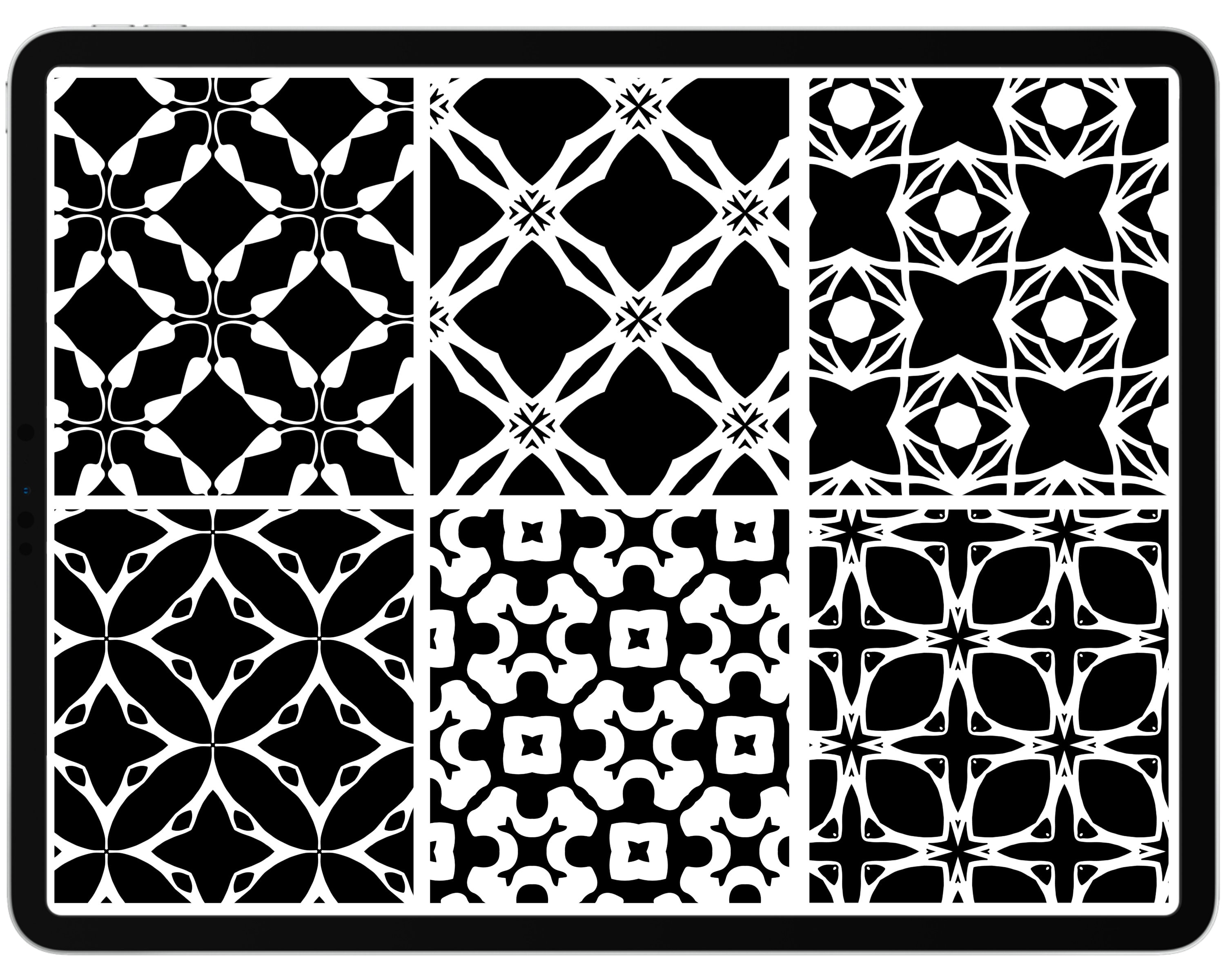 50 Geometric Procreate Pattern Brushes Pack 04 / Seamless Pattern Brush ...