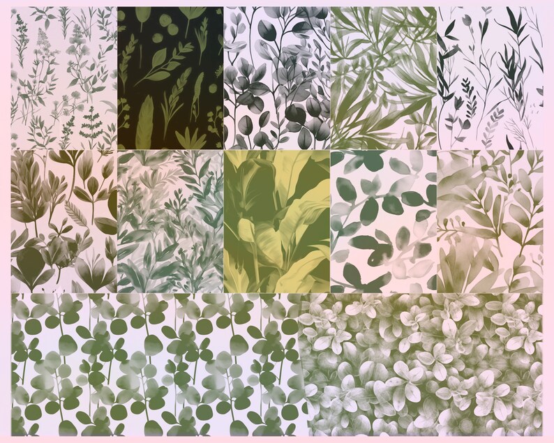 100 PLANTS PT1 / Procreate Infinite Pattern Brushes / Plant Patterns ...