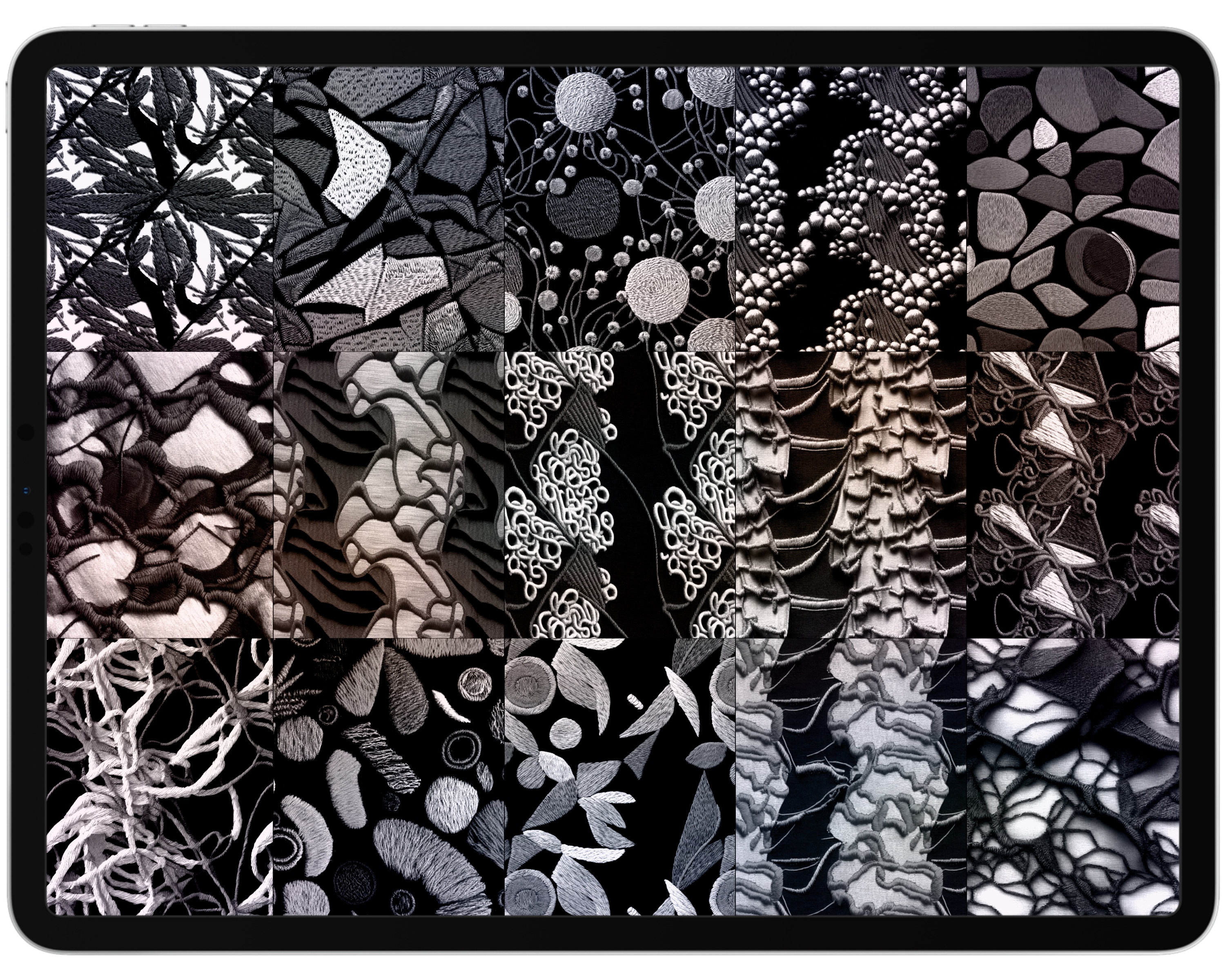 40 Embroidery Procreate Infinite Pattern Brushes / Fabric Embroidered ...