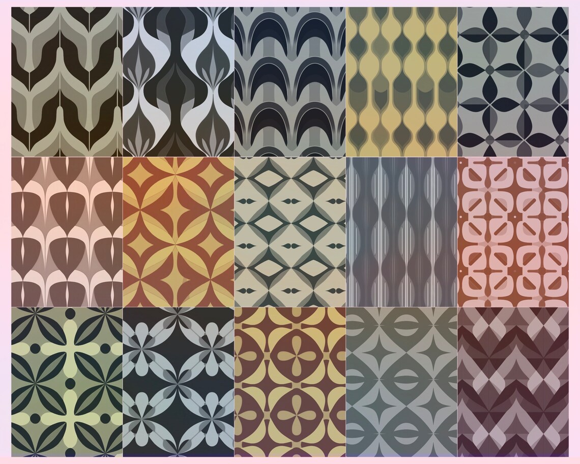 VINTAGE PT1 / 100 Procreate Infinite Pattern Brushes / Vintage Fabric ...