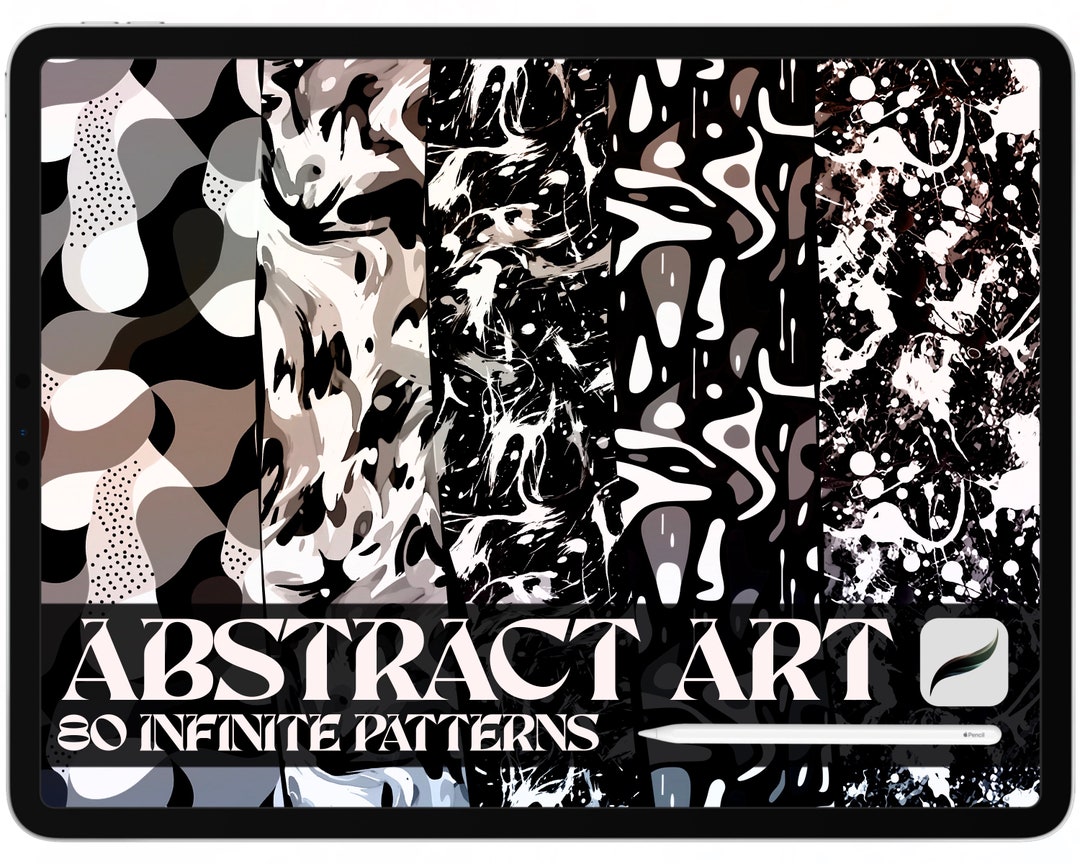 80 Abstract Art Procreate Pattern Brushes / Seamless Pattern Brush ...