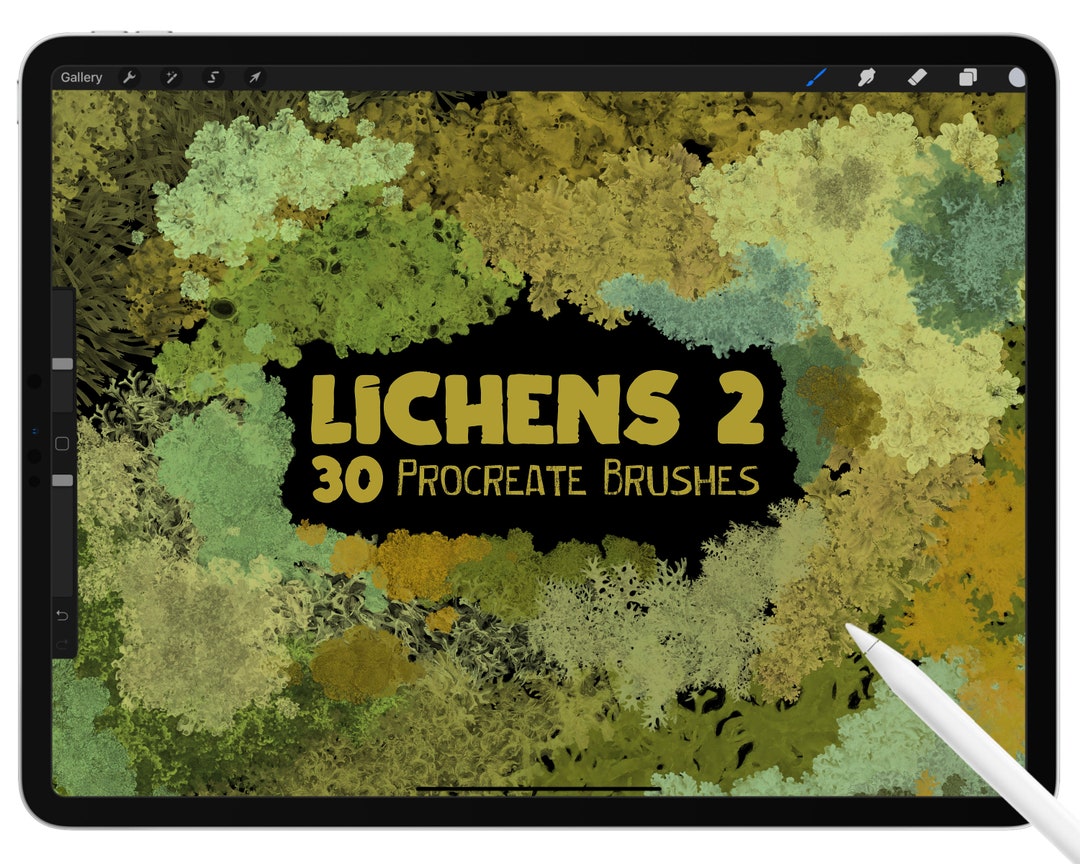 30 Procreate Brushes Bonus Color Palette Green Moss Lichens Nature Plant Brush Digital Art ...