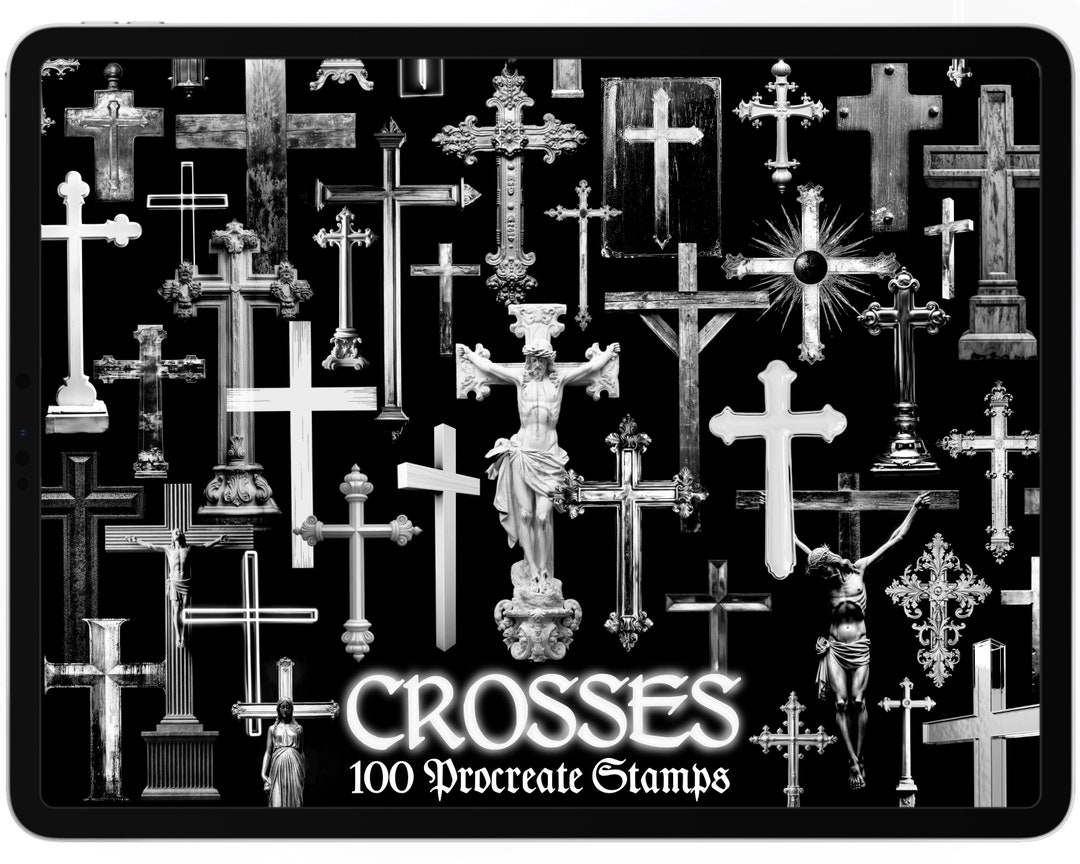 100 Crucifix & Cross Procreate Stamp Brushes / Christian, Stamps ...