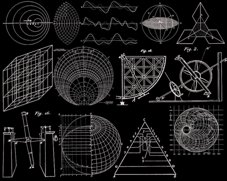65 Diagram Procreate Stamp Brushes Pt2 / Graphs Math Blueprints Science ...