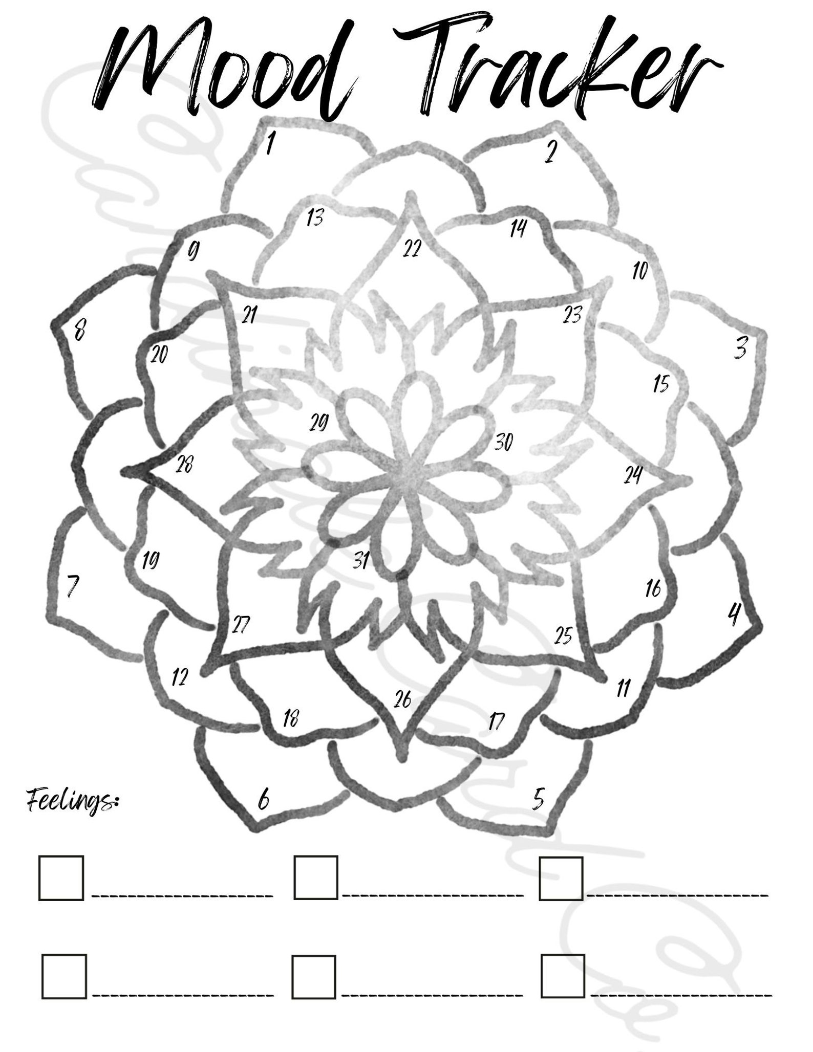 Monthly Mood Tracker - Etsy