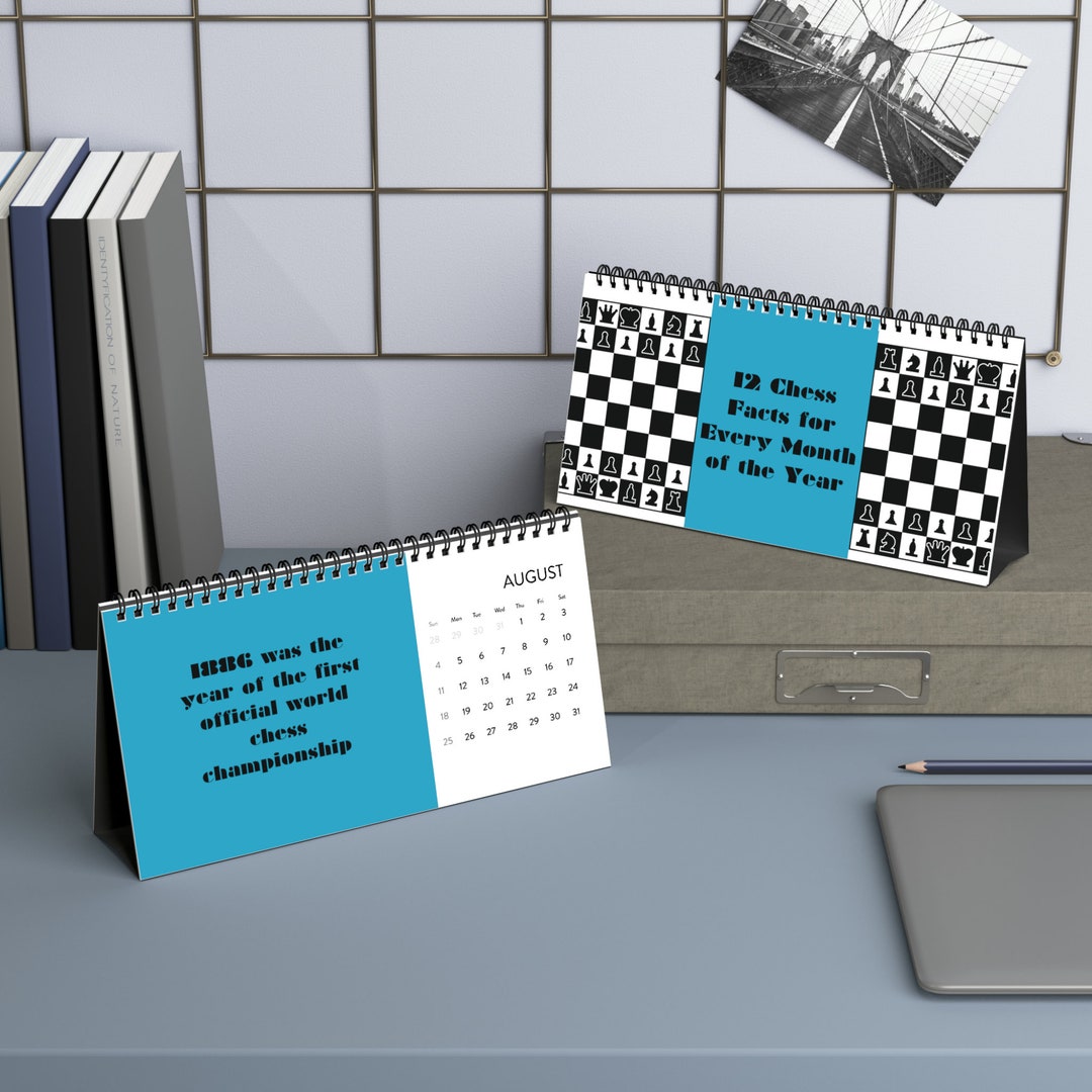 Chess Facts Desktop Calendar 2024 Grid - Etsy