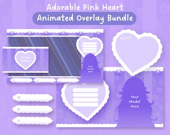 Twitch Pink Overlay Cute Adorable Pink Heart Package | Animated Screens ...