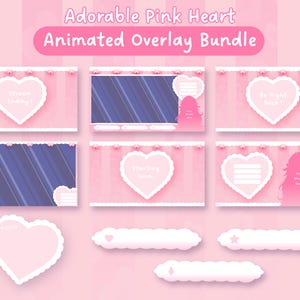 Twitch Pink Overlay Cute Adorable Pink Heart Package | Animated Screens ...