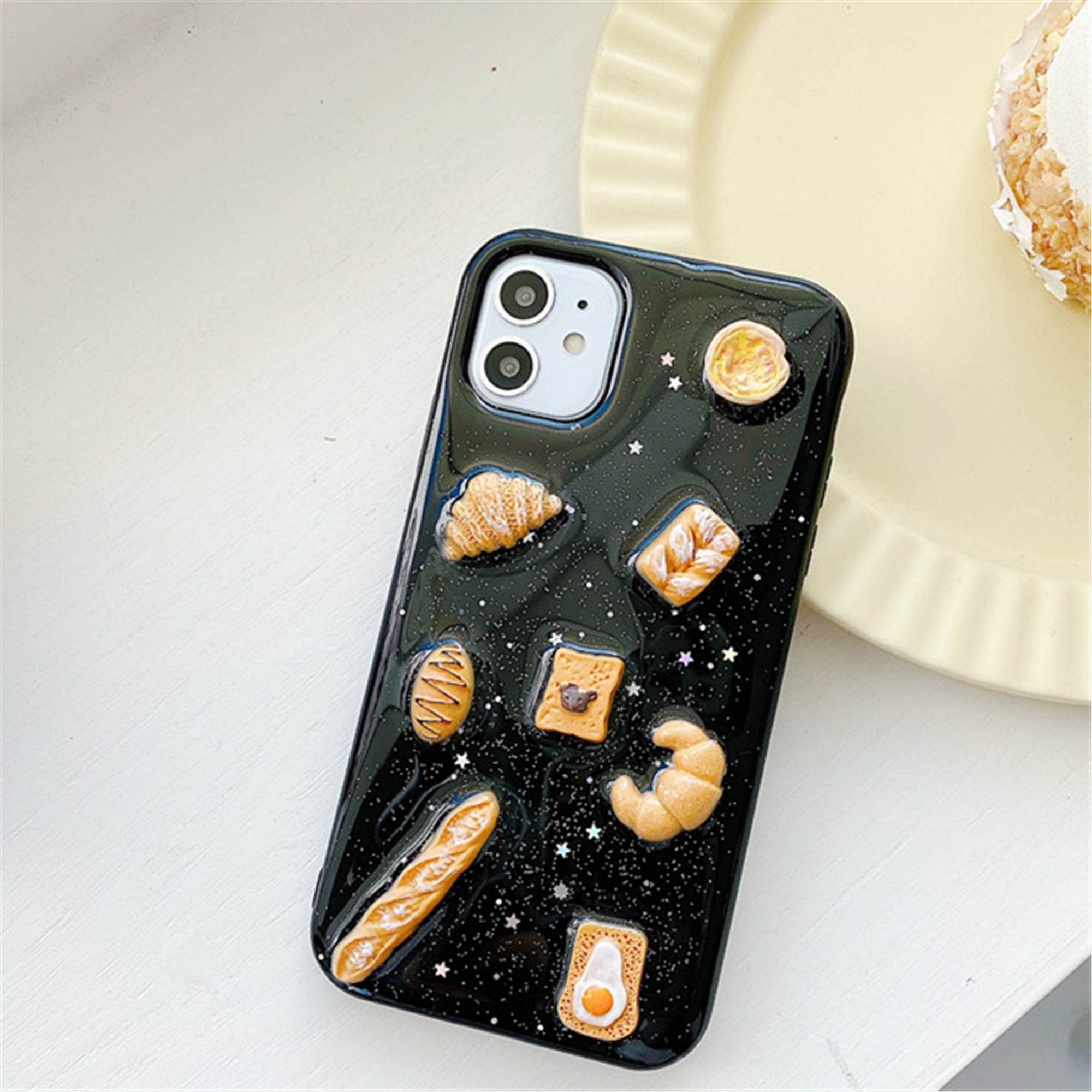 Custom Cute Cartoon Bread Resin Phone Case Cover for Iphone X - Etsy