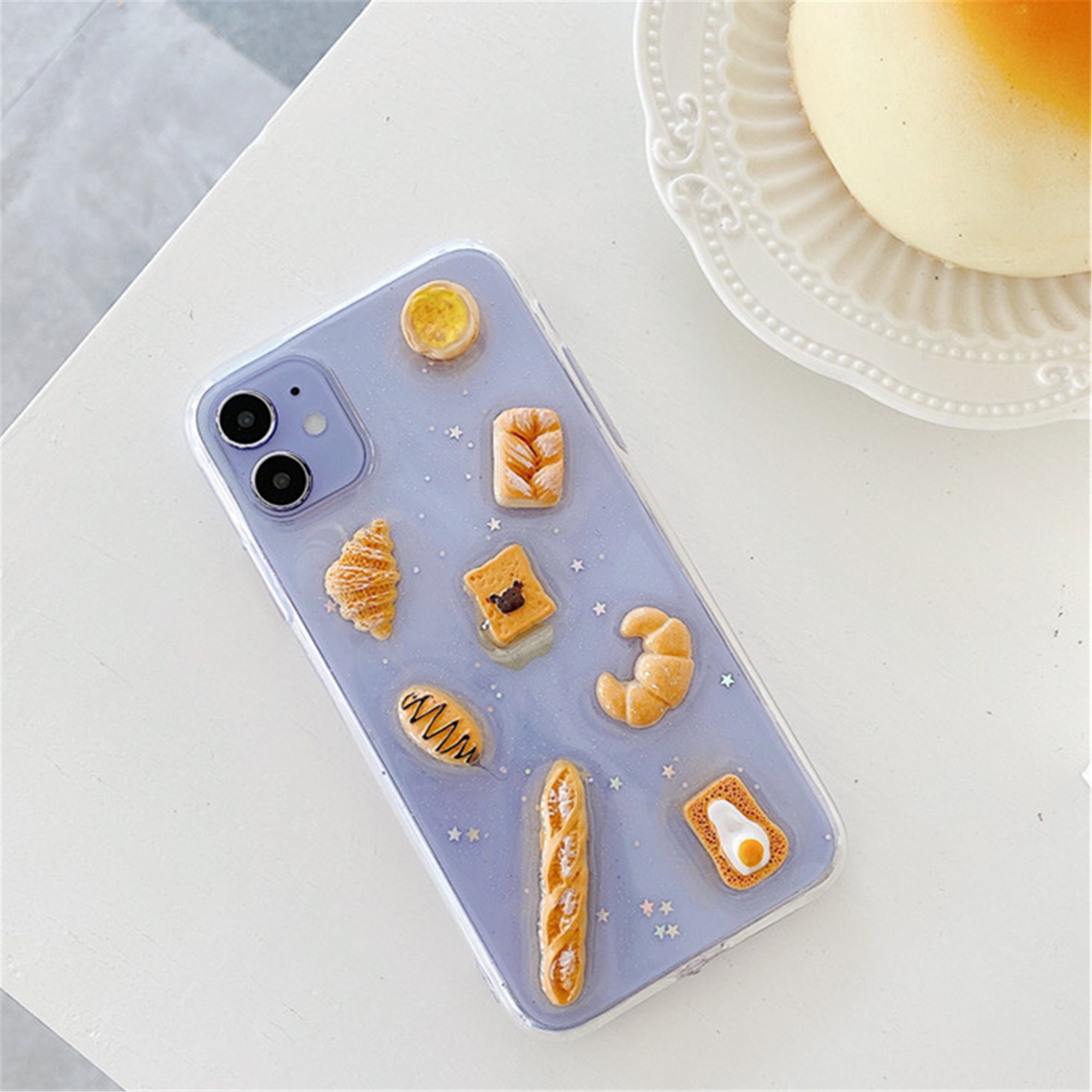 Custom Cute Cartoon Bread Resin Phone Case Cover for Iphone X - Etsy