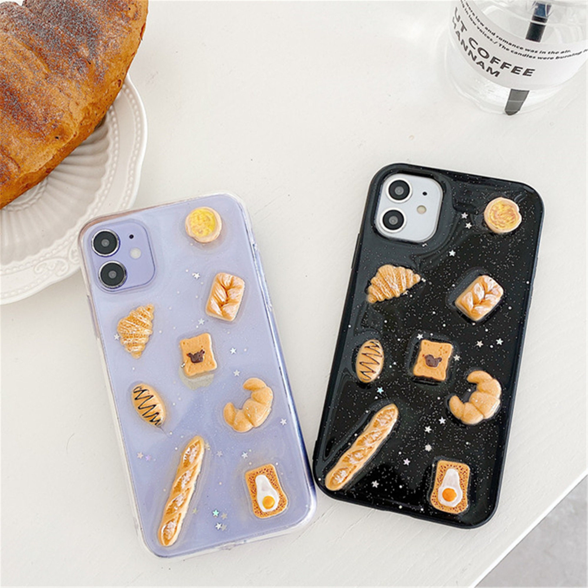 Custom Cute Cartoon Bread Resin Phone Case Cover for Iphone X - Etsy