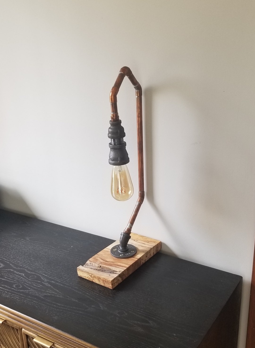 Steampunk / Myst / Industrial Lamp - Tall Copper and Iron Steampunk ...