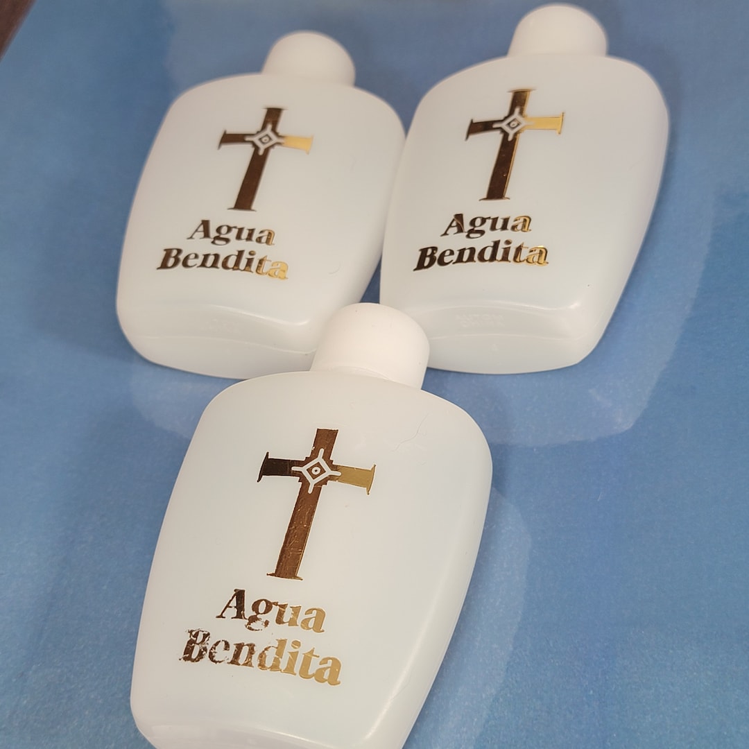 Agua Bendita Española Botellas Vacías de 2, Botellas de Plástico de Decoración Española ...