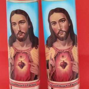 Jesus Candle Set of 2, Jesus Christ Catholic Candles, Religious Candles ...