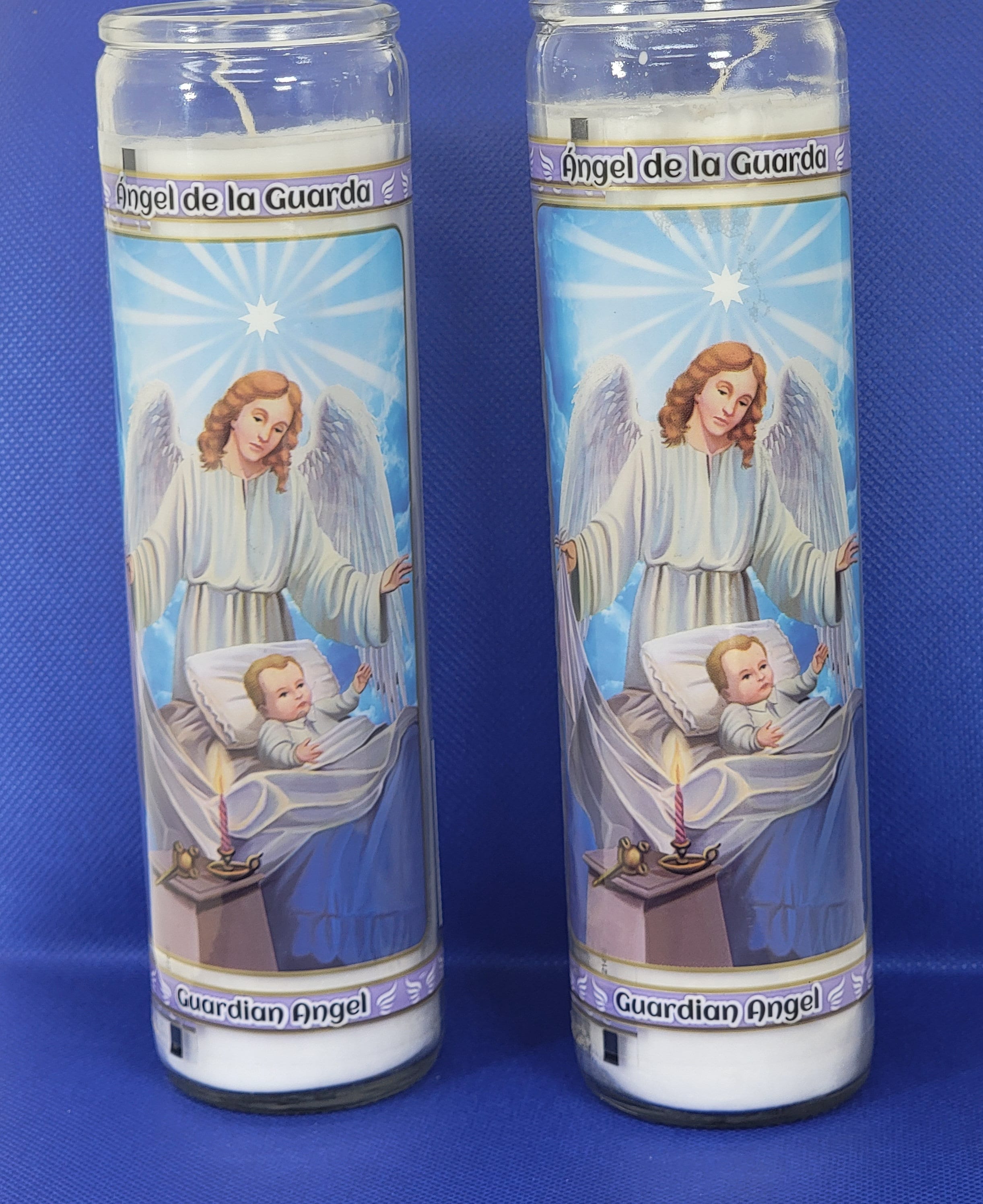 Guardian Angel Candle Set of 2, Prayer Candle, Paraffin Wax Spiritual ...