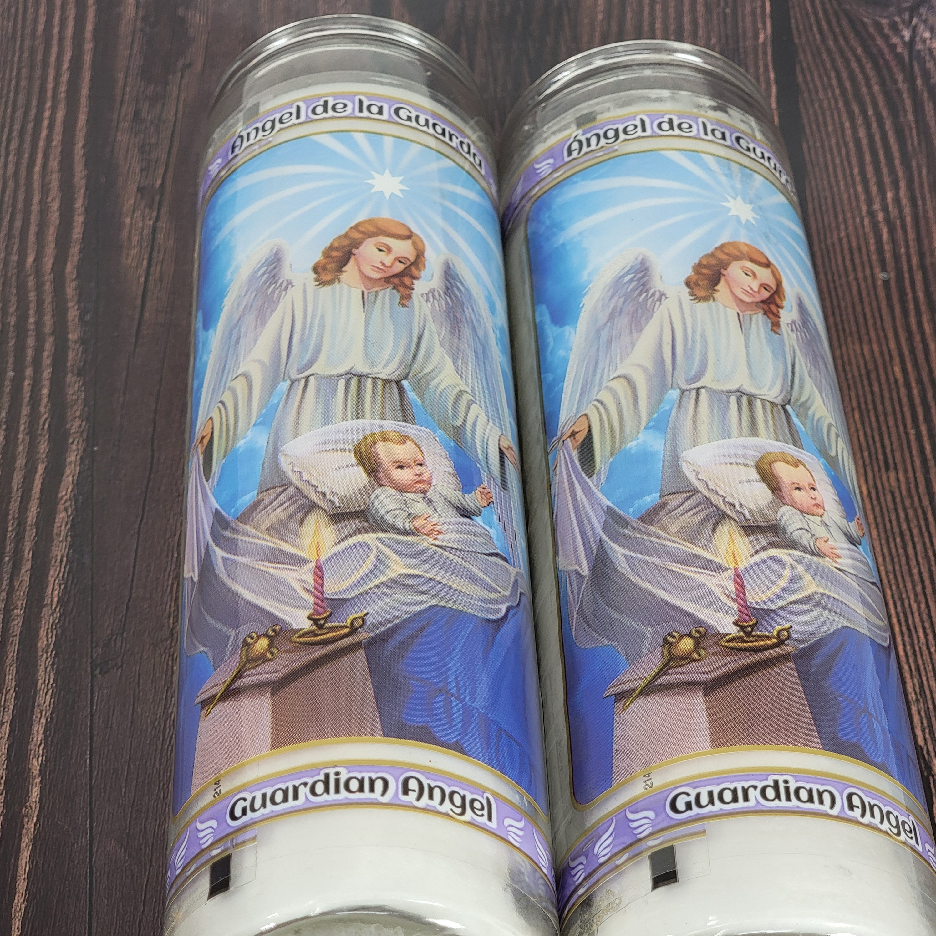 Guardian Angel Candle Set of 2, Prayer Candle, Paraffin Wax Spiritual ...