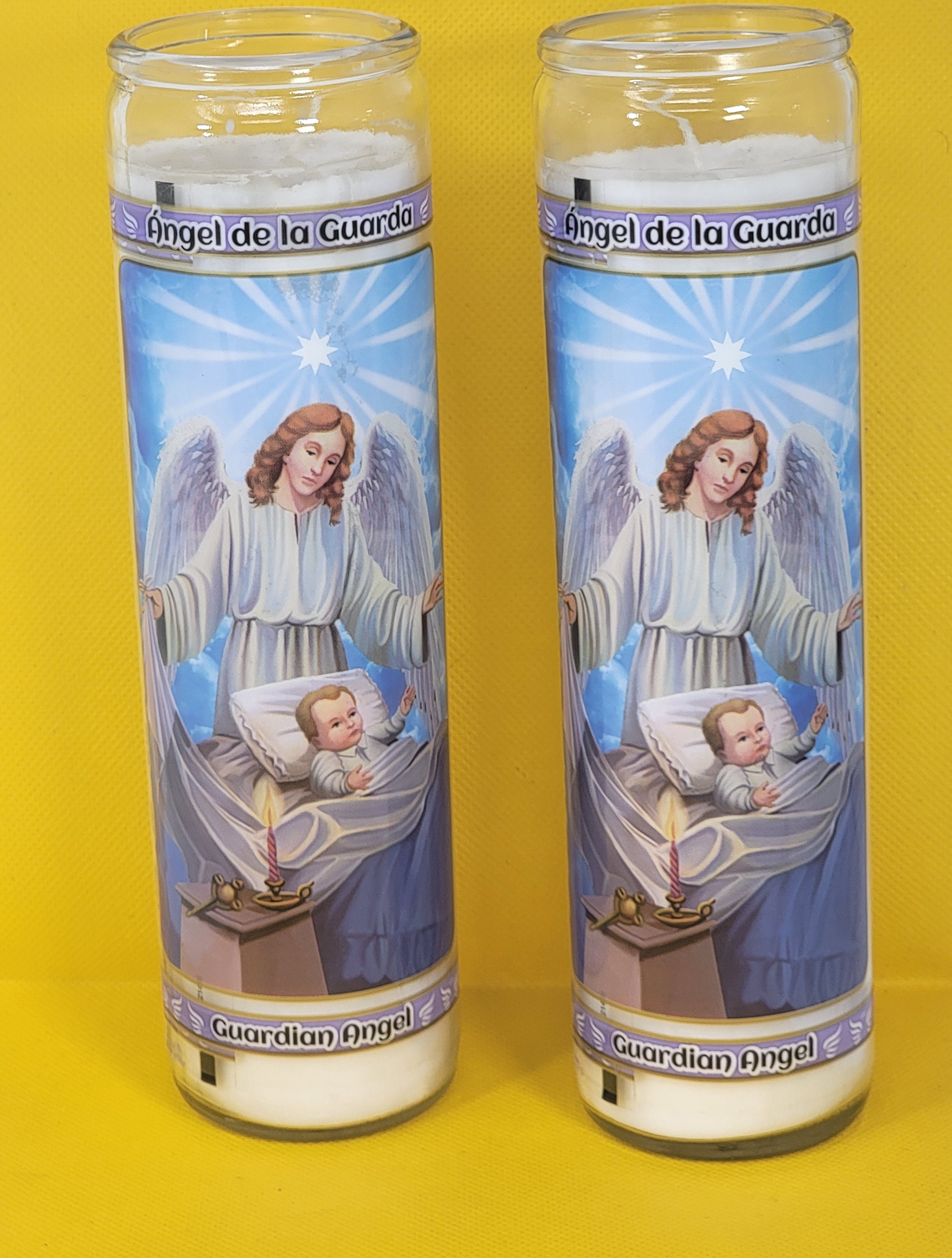 Guardian Angel Candle Set of 2, Prayer Candle, Paraffin Wax Spiritual ...