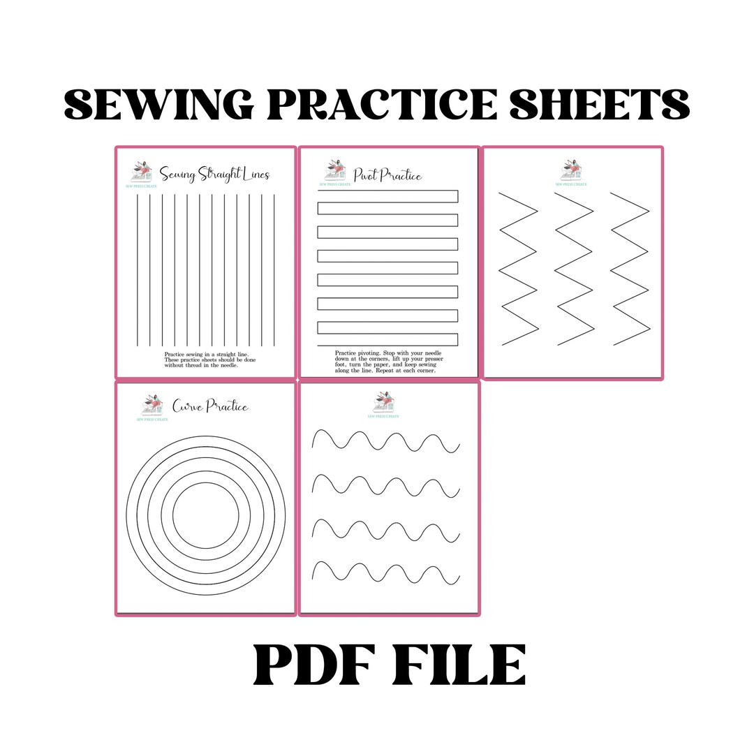 Sewing Practice Sheets for Beginners - Etsy