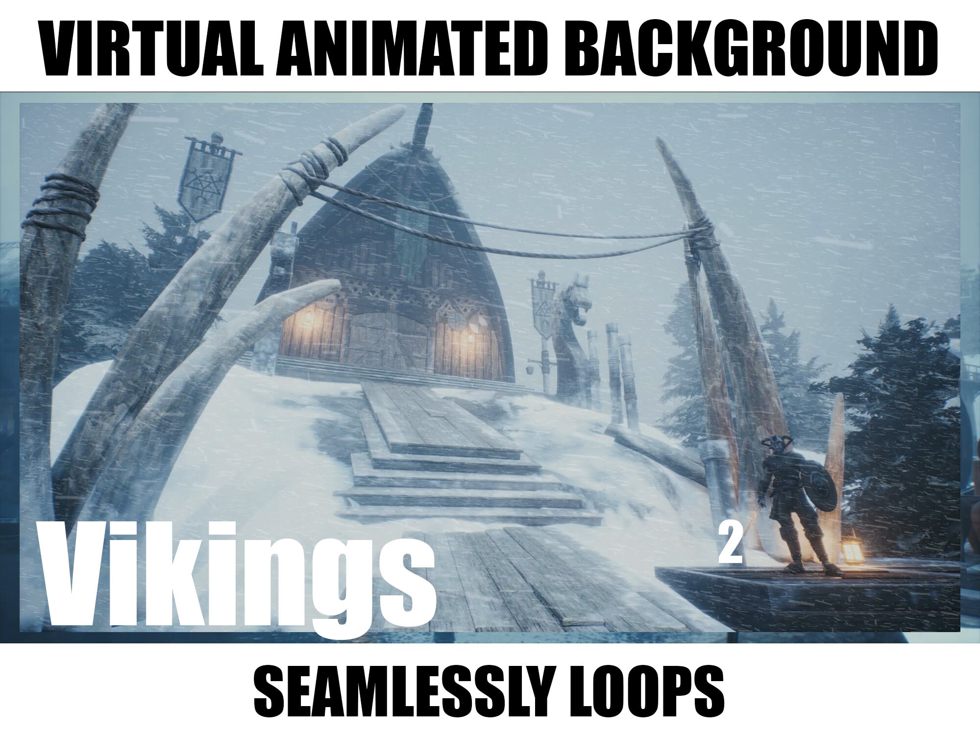 ANIMATED VIRTUAL BACKGROUND | Vikings Pack | Instant Digital Download ...